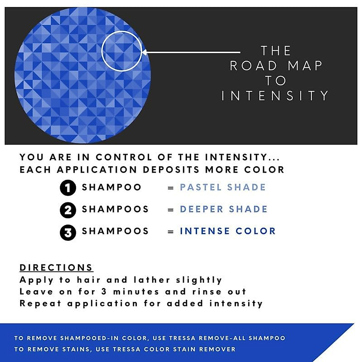 Watercolors INTENSE Semi Permanet Color Depositing Shampoo. Sulfate & Paraben Free to Maintain & Enhance Hair Color 8 fl oz - BLUE