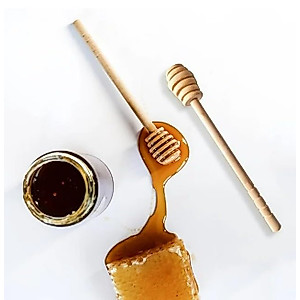 1PC Yellow Honey Dipper Sticks,Wood Honey Dipper Sticks Silicone Honey Sauce Stirrer Spoon Wooden Honey Mixing Stirrer for Kitchen Tool,Easy to Clean and Store,Kitchen and Dining