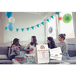 Toctose Advice for New Parents, Parenting Advice Card, Baby Shower Party, Tips for the Parents To Be，Includes a 5x7 Standing Sign and 25 4x6 Advice Cards(JYC028)