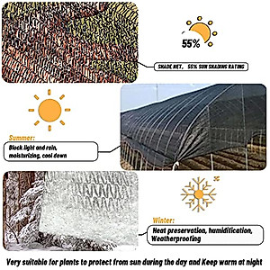 Cool Area 55% 6.5ft x10ft Sunblock Shade Cloth Cover Mesh UV Resistant Net for Garden Flower Plant Greenhouse, Black