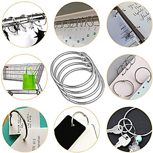 24 Pack Shower Curtain Rings, Rustproof Decorative Shower Curtain Hooks Metal Round Shower Ring Hooks for Bathroom Shower Rod (Stainless Steel)