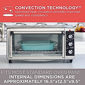 BLACK+DECKER TO3250XSB 8-Slice Extra Wide Convection Countertop Toaster Oven, Includes Bake Pan, Broil Rack & Toasting Rack, Stainless Steel/Black