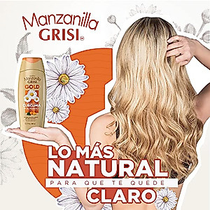Manzanilla Grisi Gold Extract Lightening Shampoo, Extra lightening and glowing effect hair, with Chamomile Flower Extract and Turmeric 13.50 Fl Oz