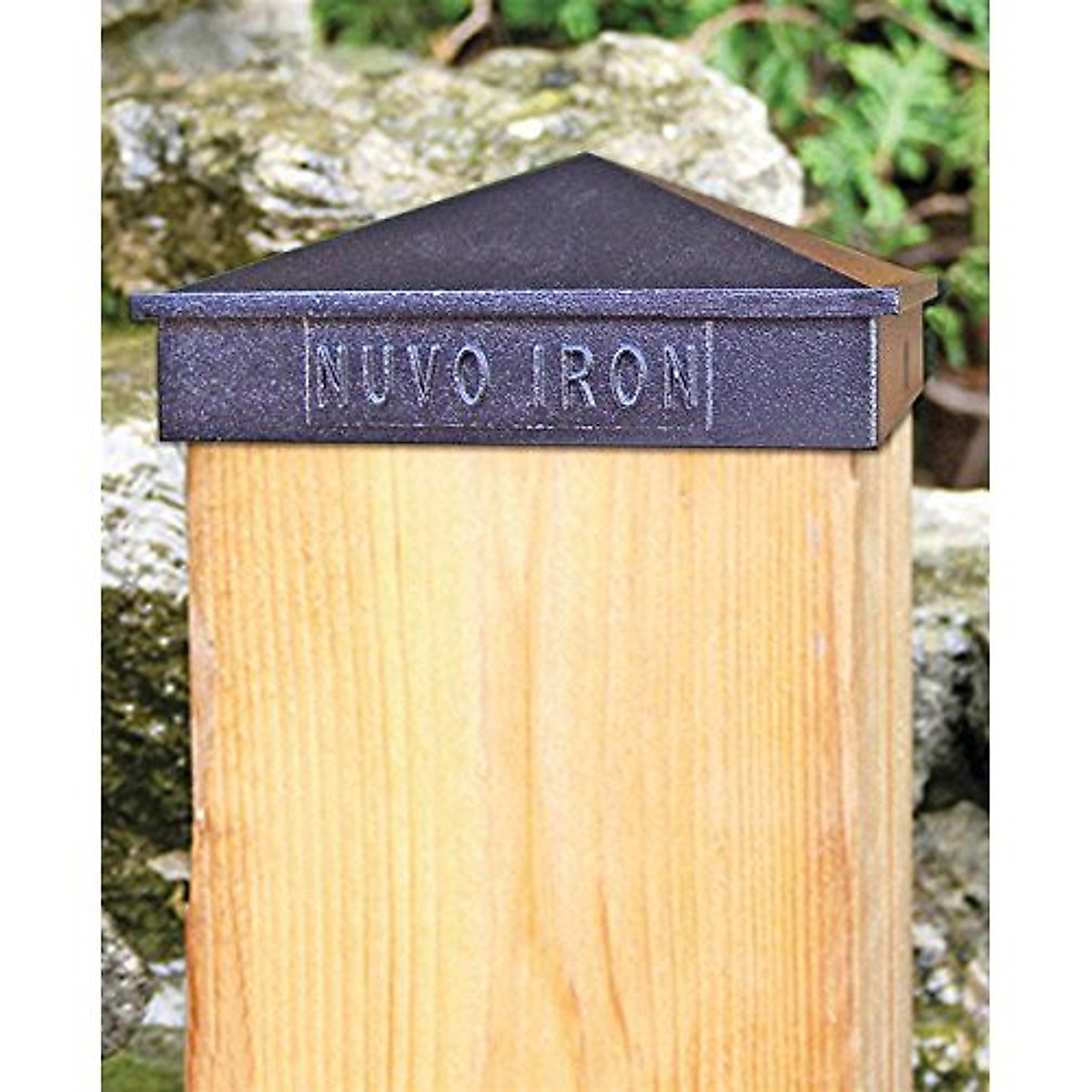 Nuvo Iron Pyramid Post Cap, 6" x 6",Black