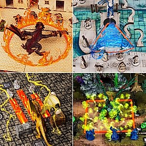 Area of Effect Spell Templates Set of 15 (Included Cube, Cone, Circle, and Line) Acrylic AOE Damage Marker Tabtop RPG Gaming Accessories for Dungeons and Dragons, Pathfinder, D&D