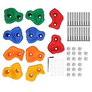 LIULDASHUN Colorful S Rock Climbing Wall Holds Set, Practical Playground Equipment Accessory for Active Outdoor Play, S Rock Climbing Wall Holds Set
