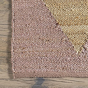 nuLOOM Pandora Diamond Jute Area Rug, 5' x 8', Pink