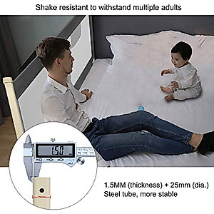 ANGELLOONG Extra Long Bed Rails for Toddlers, Folding Bed Safety Rail for Baby, Crib Guardrail for Kids with Dual Lock (70" - 1 Side only)