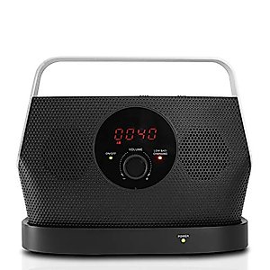 Pyle Wireless TV Listening Speaker - Hi-Fi Bedside Digital Assisted TV Amplifier for Hearing Impaired, Portable Speaker for Seniors w/Audio in, Optical in, Headphone Jack, Clock Display - PTVSP50BK