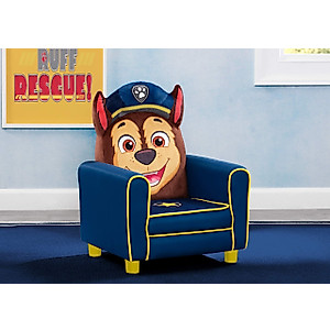 Delta Children Figural Upholstered Kids Chair, Nick Jr. PAW Patrol Chase,Wood, Blue