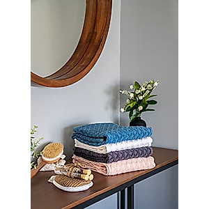 Simpli-Magic 79455 Diamond Bath Towels Set, 6 Piece Set, 2 Bath Towels, 2 Hand Towels, 2 Washcloths, Pink