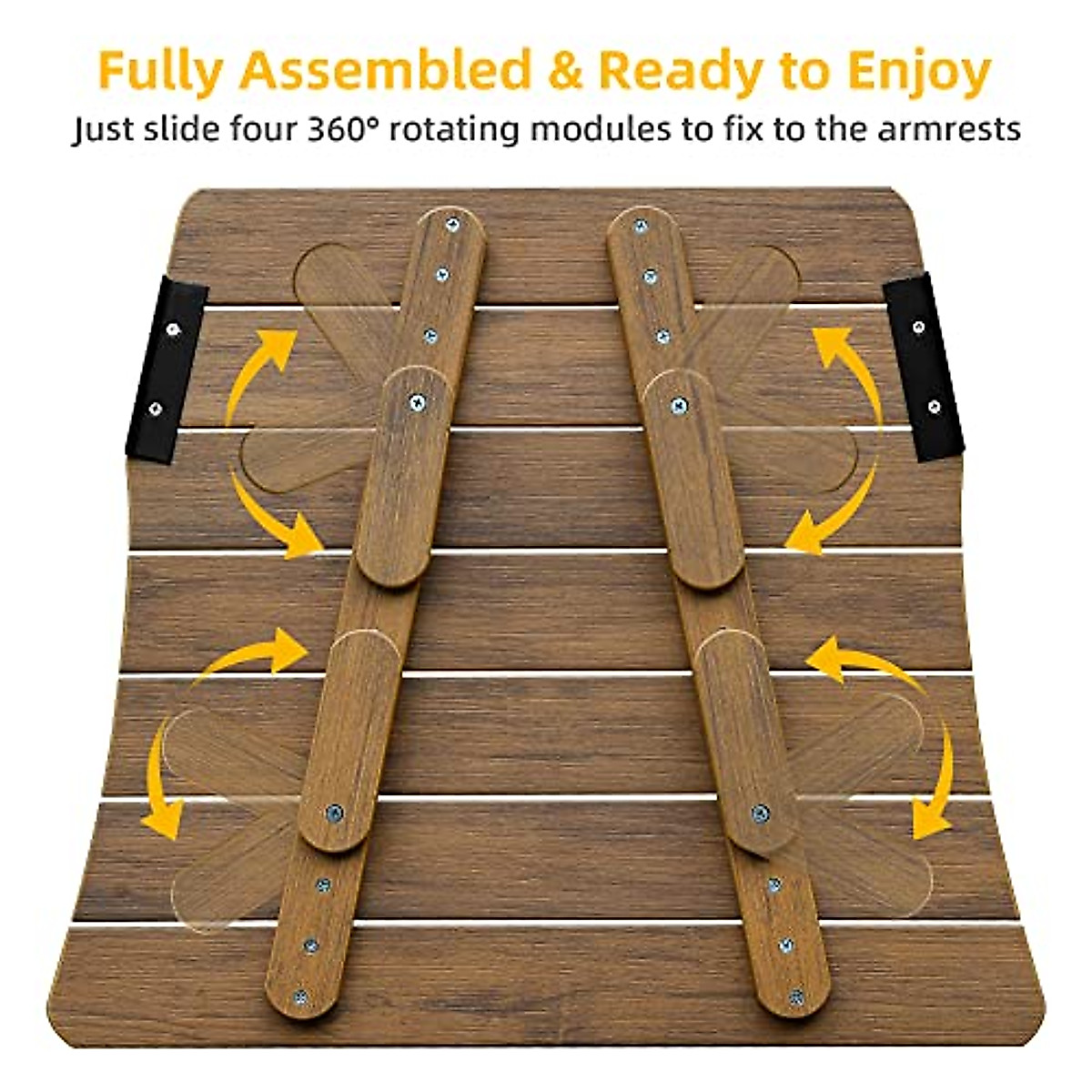 DWVO Adirondack Connecting Table, Water Resistance Outdoor Side Table Arm Tray Table for Adirondack Chairs, Adirondack Table Desk for Adirondack Barstools, Center Table for Tall Adirondack Chair,Brown