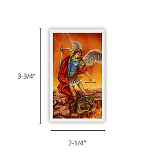St Michael The Archangel Holy Prayer Cards, Laminated Cardstock with Scripture of Protection, Inspirational Christian Gifts, Pack of 5, 2.25 x 3.75 Inches