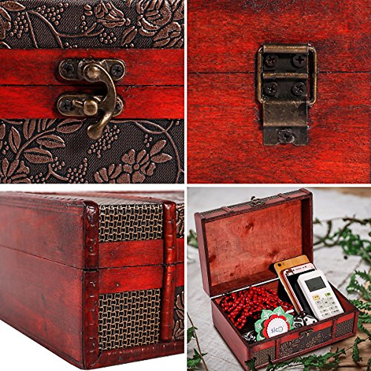 SICOHOME Treasure Box,9.0" Grape Tarot Card Box for Jewelry,Tarot Cards,Gifts and Home Decoration