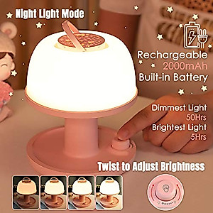 LICKLIP Toddler Night Light Lamp, Dimmable LED Bedside Lamp with Star Projector, Kids Night Lights with Timer Design & Color Changing, Portable Rechargeable Lamp, Cute Gifts for Children Bedroom
