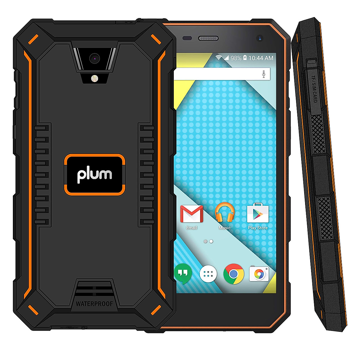 Plum Gator 4 - Rugged Phone Unlocked 4G GSM 13 MP Camera 5" Display IP68 Water Proof Shock Proof 5000 mAh Powerful Battery