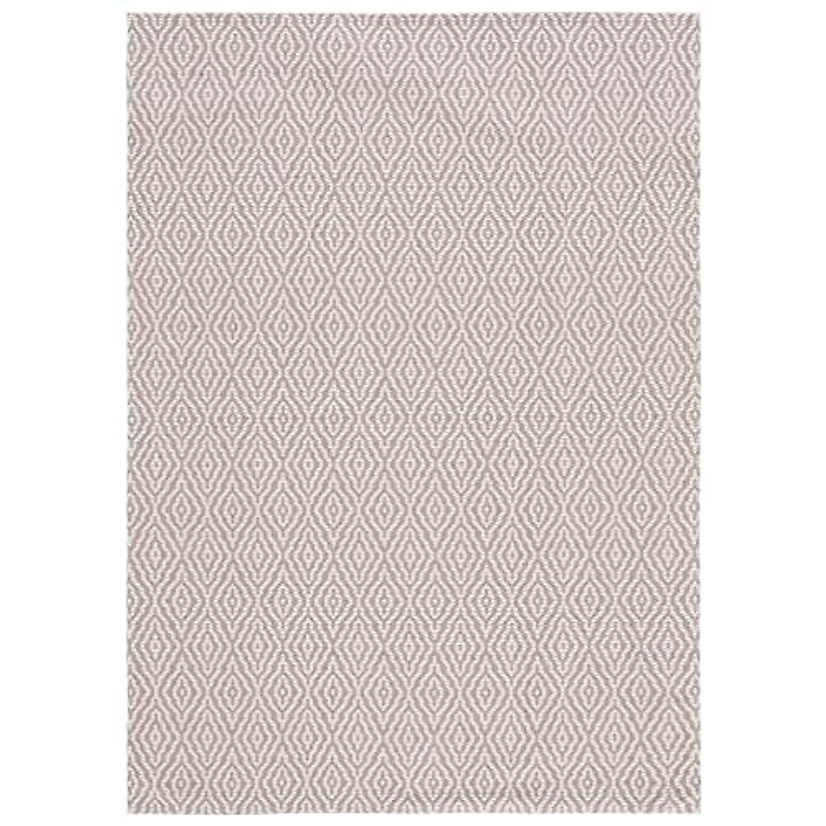 MARTHA STEWART x SAFAVIEH 5' x 7' Taupe/Cream MSR484E Contemporary Geometric Cotton Area Rug