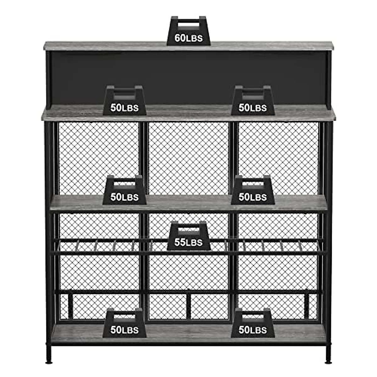 GDLF Home Bar Unit Mini Bar Liquor Bar Table with Storage and Footrest for Home Kitchen Pub (Grey)