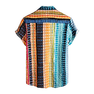 VATPAVE Mens Casual Hawaiian Floral Shirts Short Sleeve Button Down Tropical Shirts Beach Summer Shirts Large Multicolor