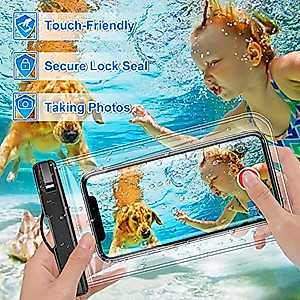 takyu Waterproof Phone Pouch, Universal Premium PVC Waterproof Cell Phone Case Dry Bag Compatible for iPhone 14,13,12 11 Pro Max Plus Mini & Other Smartphones Up to 7 inches (Black,Black/2 Pcs)