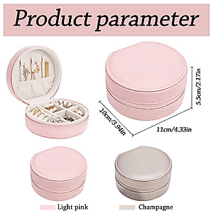 Party-rainday Bridesmaid Proposal Gifts Custom Leather Jewelry Box, Birth Flower Travel Jewelry Case Ring Box, Personalized Jewelry Organizer (Champagne)