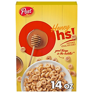 Honey Ohs! Crunchy Breakfast Cereal Os Made with Sweetened Corn, Oats and Rice, 14 OZ Box (Pack of 8)