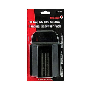 Red Devil 325102 100 Pack Hanging Dispenser Utility Knife Blades, Black