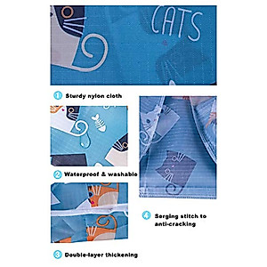 ALIMITOPIA Shopping Bags,Reusable Folding Waterproof Grocery Polyester Bags Totes Foldable Carrier Bags with Self Pouch(4pcs)