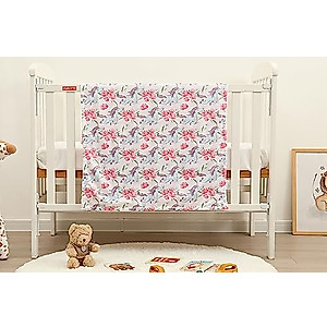 Soft Plush Minky Baby Blanket for Boys Girls Unisex with Print Animal Pattern Double Layer Dotted Backing Bed Throws for Baby Crib Receiving for Newborns (Unicorn)