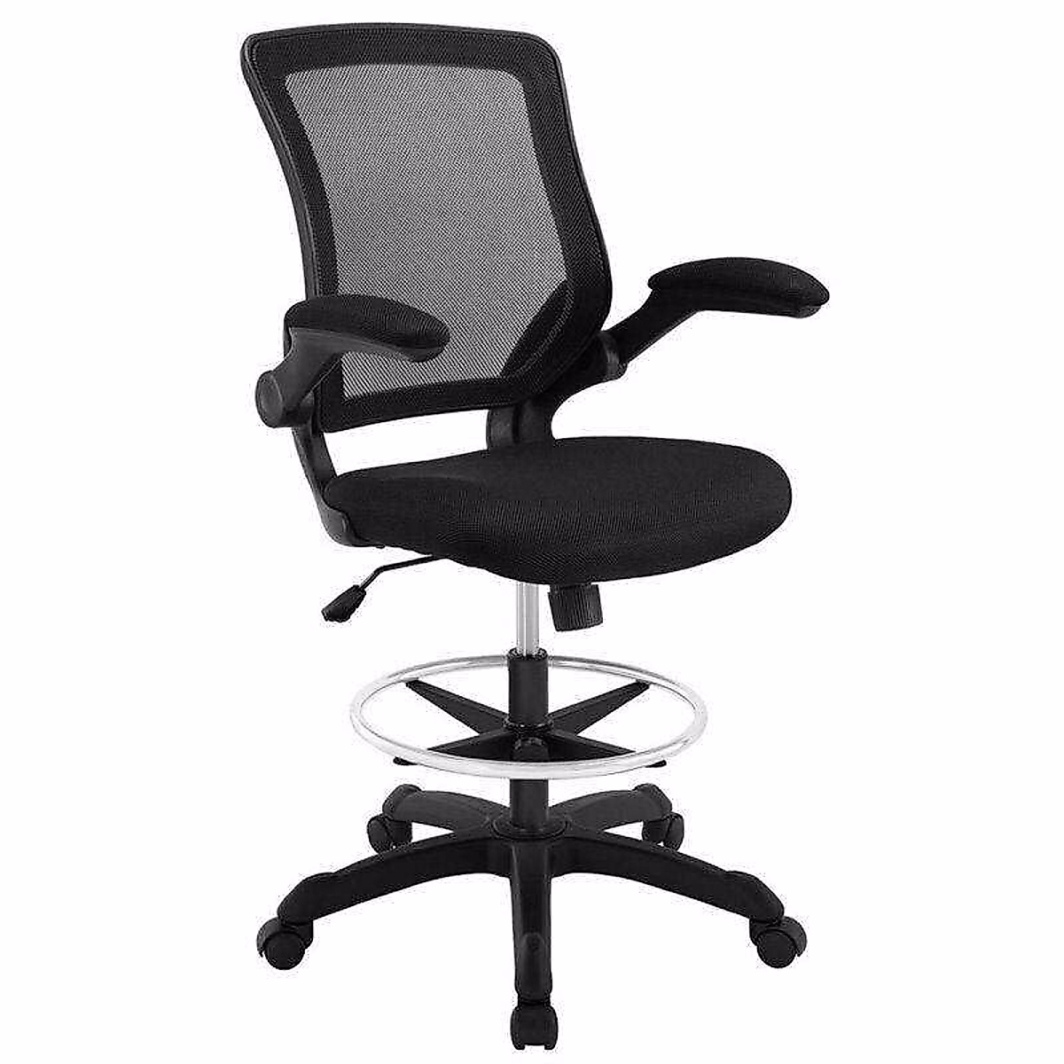 JTSQ Mesh Drafting Stool in Black Gaming Chair Office Chair Gaming Desk Computer Chair High Chair Home Office Desk Chairs Office Chairs Home Office Office Furniture Swivel Chair Computer Chairs