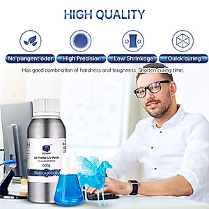 DOUMII Water Washable 3D Resin – 405nm UV Cured 3D Printing Resin, for LCD 3D Printers, Easy to Clean and Cure, Fast Curing with High Precision. (Black, 500G)