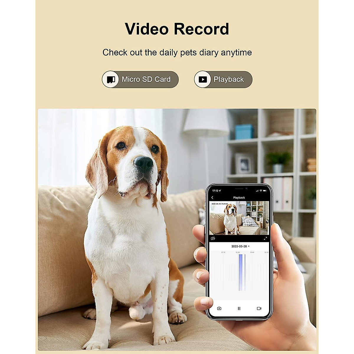 VENZ 2pcs Indoor Security Camera,1080P HD Plug-in WiFi Home Camera for Baby/Dog/Cat/Pet with Phone App,2 Way Audio,Motion Detection,Night Vision,Compatible with Alexa & Google