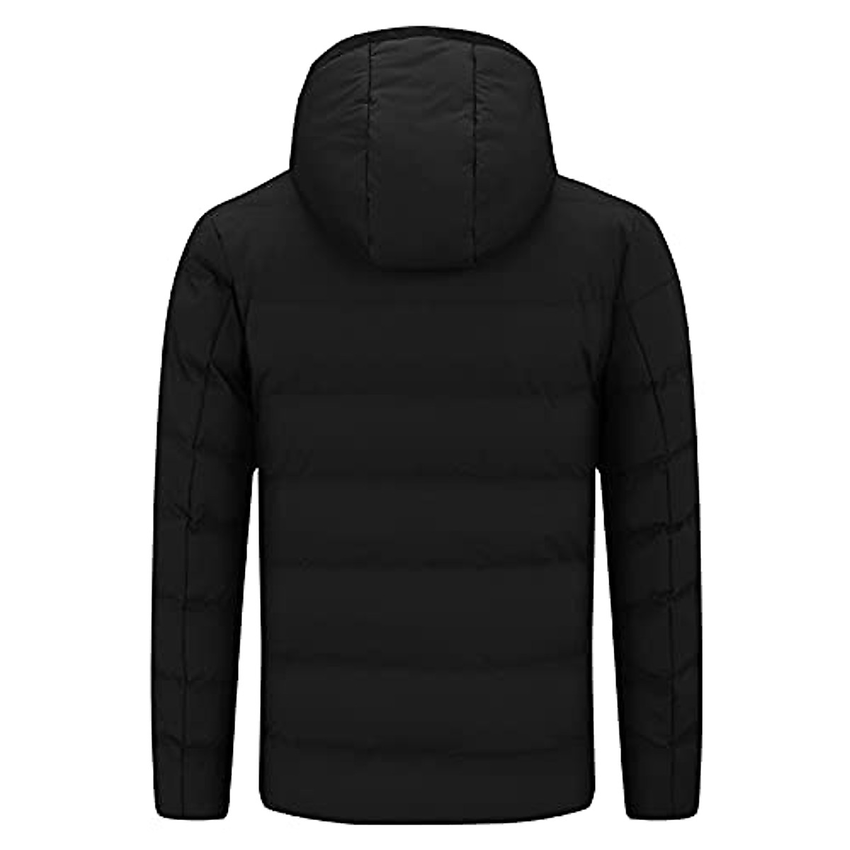 Puffy Jackets Men and Heating Temperature Three Control 5- Coat Hooded Gear Coat Charging Women Men USB Men's Black