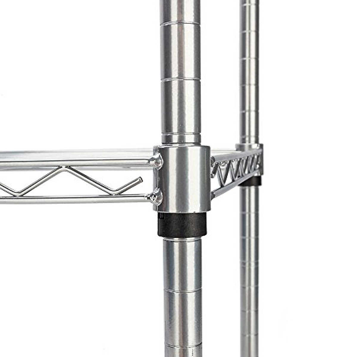 Wire Shelving Unit Adjustable Steel Wire Rack Chrome, Heavy Duty Storage Shelving Unit On 4'' Wheel Casters, Metal Organizer Wire Rack,for Kitchen (4 Tiers - 23.6W x 13.7D x 47.2H)