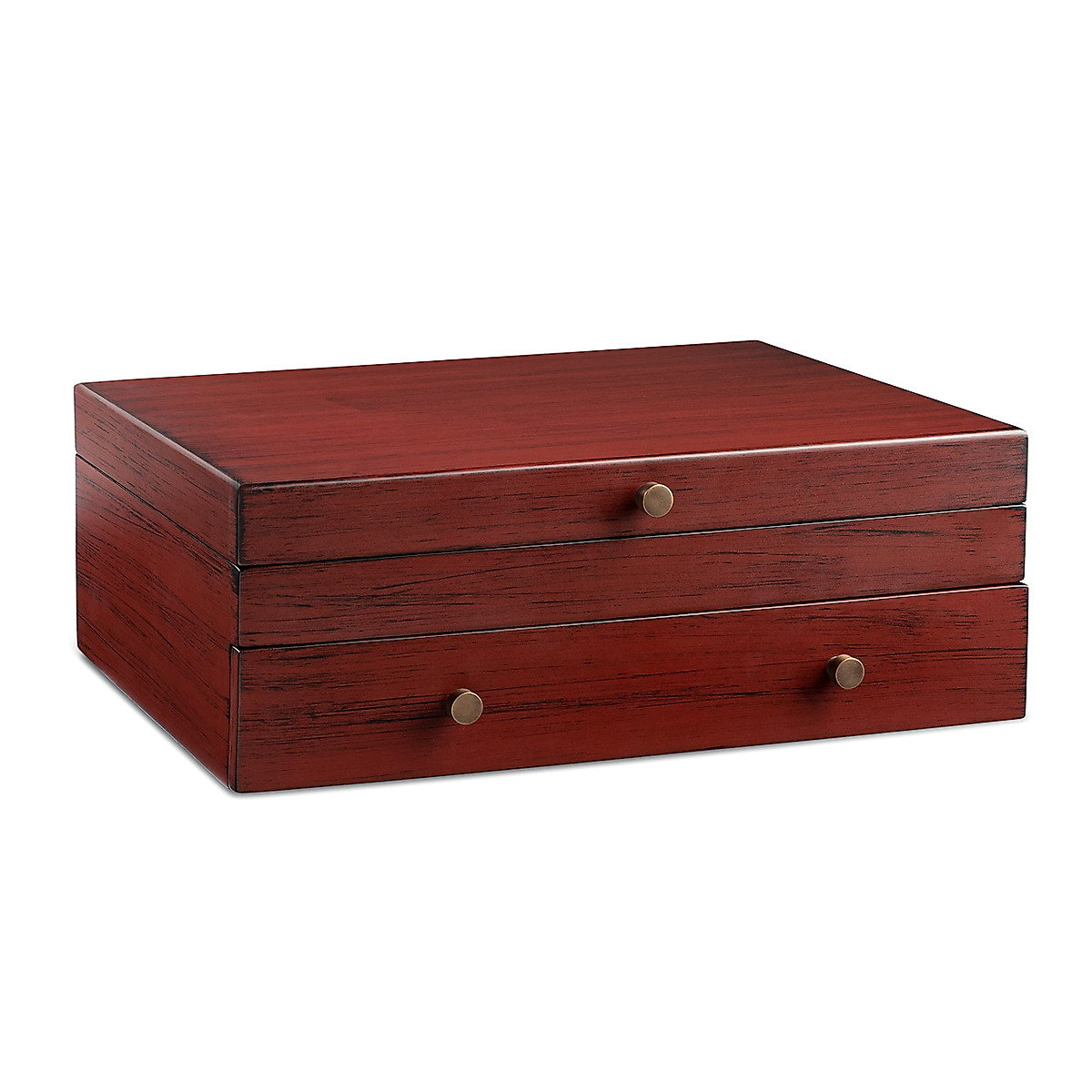 Royalty Art Fine Silverware Storage Box with Pull Out Drawer, 15” x 11”, Large Kitchen Counter Organizer for Flatware and Utensils, Decorative Home Decor (Medium)