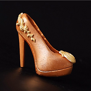 Comkit Large Life Size 3D Plastic High Heel Shoe Mold for Chocolate Fondant Candy Sugar Wedding Birthday Cake Topper Decorating, 7.5" x 7" x 2.7", Transparent