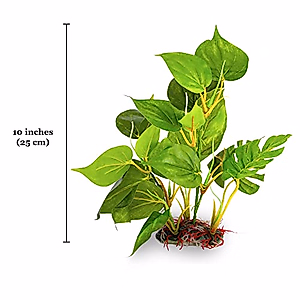 SunGrow Gecko, Snake Tank Artificial Plant, Tall, Hideout & Decor for Reptile, Ball Python, Boa, Lizard