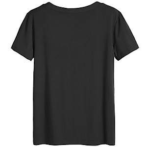 Latuza Women's V-neck Short Sleeves Pajama Set L Black