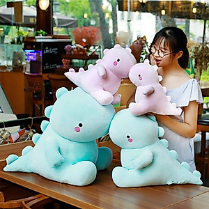 YUESUO Cute Stuffed Dinosaur Toy Plush Doll Soft Stuffed Animals Dino Plushie Soft Birthday Gifts for Kids Girls Boys Pink 11.8 inch