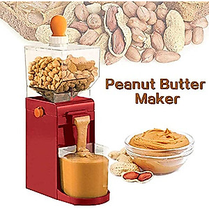 Peanut Butter Maker, Home Peanut Butter Machine Electric Grinding Mechanism Food Processor for Coffee Grinder Machine with Non-Slip Base Hourglass Inlet 110V-220V