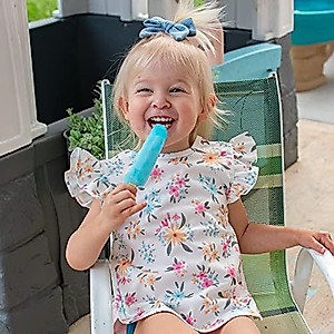 BapronBaby Flutter Pastel Floral Bapron - No Neck Tie Safer Bib for Baby & Toddler - Soft Waterproof Stain Resistant - Machine Washable - Sz Baby/Toddler 6m-3T