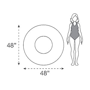 Rae Dunn x CocoNut Float Ring Float - Splish Splash Theme - Adult Size Large 48 Inch Inflatable Raft & Durable Water Inner Tube - Stable Ride-On for Summer Parties & Swim Events