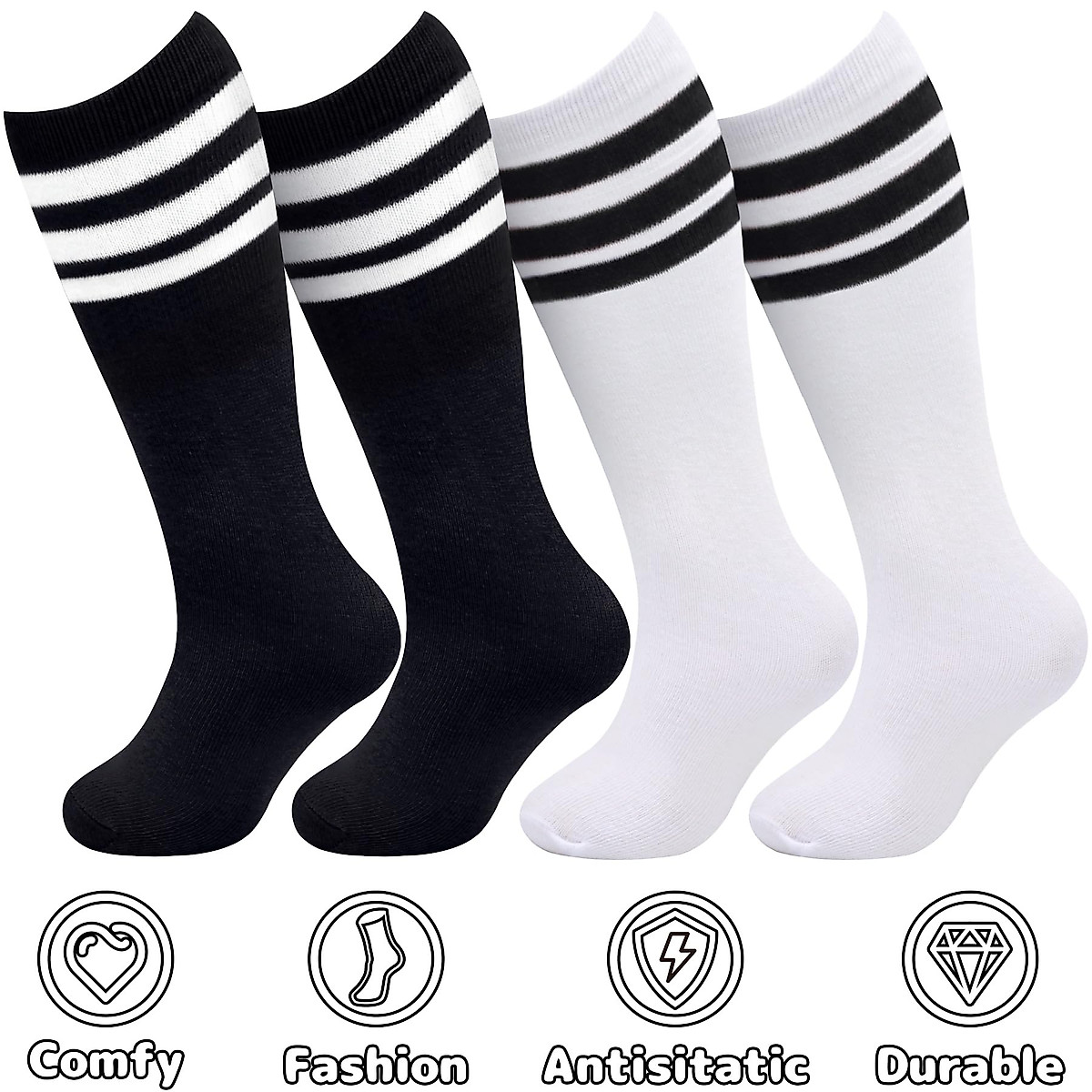 Olreco Kids Soccer Socks Boys Soccer Socks Toddler Soccer Socks Youth Soccer Socks Kids 4-6 Girls Soccer Socks Baseball Socks