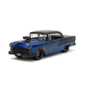 Big Time Muscle 1:24 1955 Chevy Bel-Air Die-Cast Car, Toys for Kids and Adults(Blue/Black)
