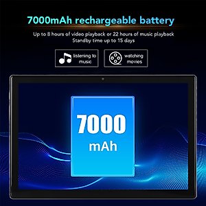 2 in 1 Tablet, 10.1 Inch Android 12 Tablet with Keyboard, 6GB RAM 128GB ROM, Octa Core Processor, FHD Touchscreen, 8+16MP Dual Camera, 5G WiFi, BT 5.0, 4G Network, 7000mAh Battery (Silver)
