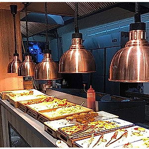 LINKANRUO Food Warmer Lamp, Metal Food Pendant Heat Light Used to Keep Food Warm for Western Restaurant Attract Customer Stylish and Beautiful Multiple Colors to Choose from Lamps