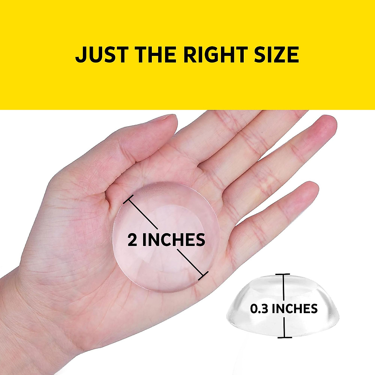 Door Stoppers Wall Protector - Durable Door Stops for Wall with Strong Adhesive - Easy to Install Wall Protectors from Door Knobs Damage (4 Pack, Clear)