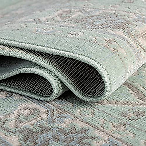 Unique Loom Whitney Collection Traditional Geometric Mint Area Rug (8' 0 x 10' 0)