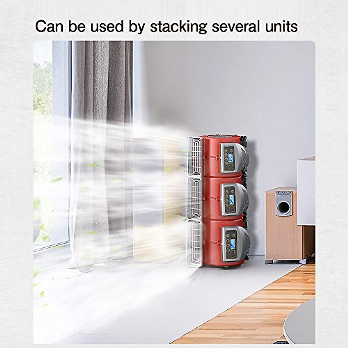 LVYUAN Multi-Purpose Mini Mighty Air Mover, Utility Fan, Dryer, Blower and Timer for Restoration, Cleaning, Home and Plumbing Use - 1/4 HP, 900 CFM, 3 Speeds, 3 Angles, Red, Small (New-Red)