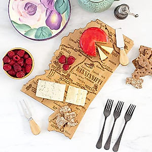 Totally Bamboo Destination Mississippi State Shaped Serving and Cutting Board, Includes Hang Tie for Wall Display